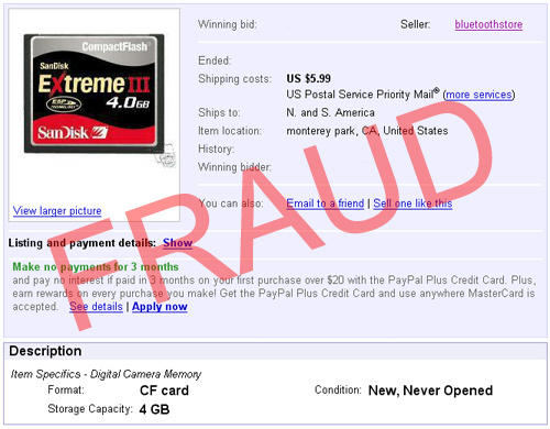 Counterfeit SanDisk Compact Flash